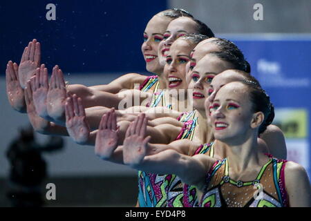 The Russian synchronized swimming team perform their routine during ...