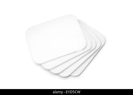 Stack of flat white foam trays isolated on white background Stock Photo ...