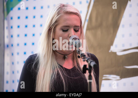 Anaheim, CA – June 23: Singer Macy Kate performs at VidCon 2015 at the ...