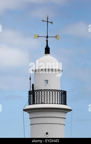 Seaburn lighthouse in Sunderland, England. The lighthouse is topped by ...