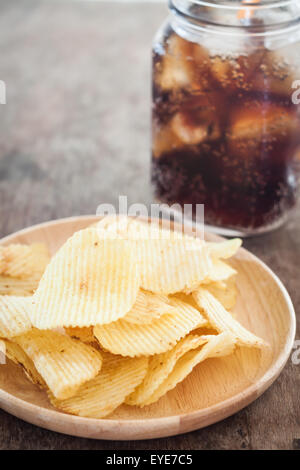 Crispy potato chips with iced cola, stock photo Stock Photo - Alamy