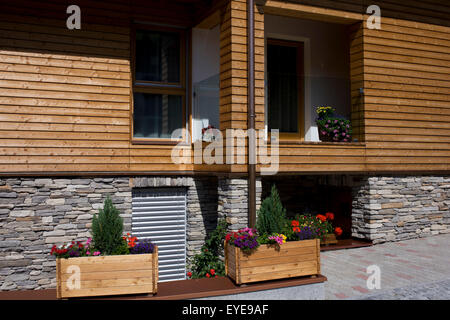 Modern Tyrolean house architecture in Leonhard-St Leonardo, a Dolomites ...