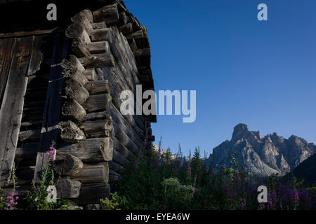 Typical Tyrolean timber barn architecture in Leonhard-St Leonardo, a ...