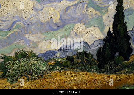 Wheat Field with Cypresses 1889 - painting by Vincent van Gogh - Very ...