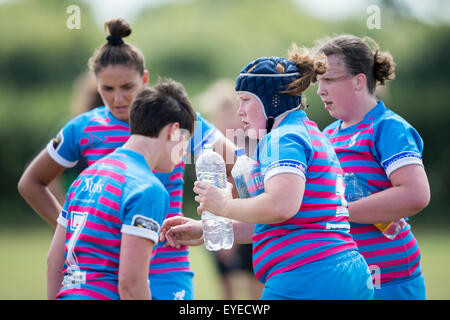 Female rugby players in action Stock Photo - Alamy