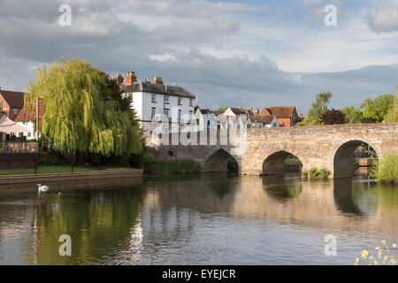 Bidford on Avon, Warwickshire, with boats, river bank properties, and a ...