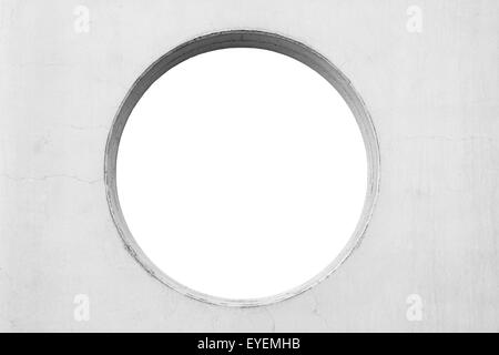 concrete wall with circular hole isolated on white Stock Photo - Alamy