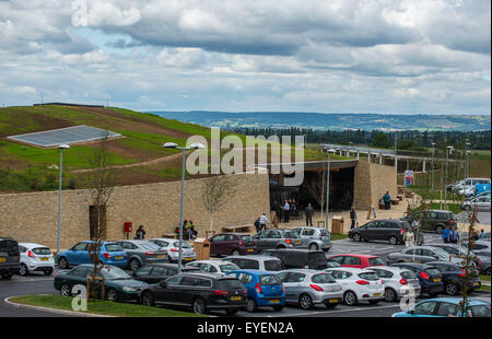 Gloucester services (Southbound) on the M5 motorway with eco buildings ...