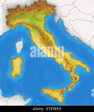Umbria, region of Italy. Elevation map colored in wiki style with lakes ...