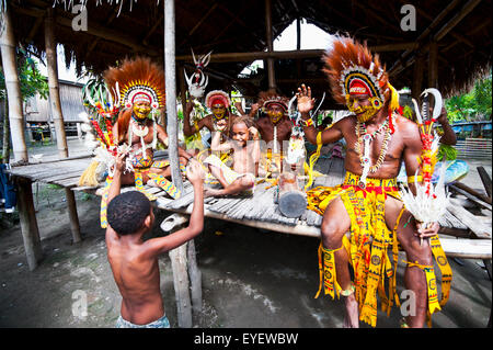Mekeo man from Central Province of Papua New Guinea in tribal Stock ...
