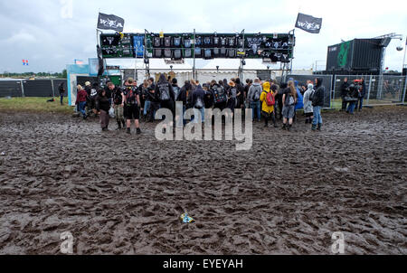 Wacken, Germany. 28th July, 2015. Visitors to the Wacken Open Air ...