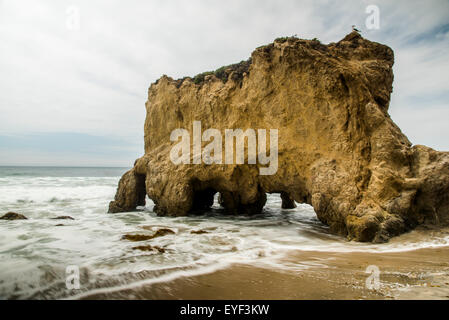 Big rock on El Matador beach near Malibu. California, USA Stock Photo ...