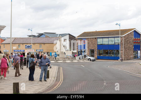 Seahouses - Northumberland the main street Stock Photo - Alamy