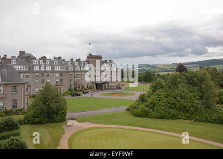 Entrance driveway to the Gleneagles Golf and Hotel complex with autumn ...