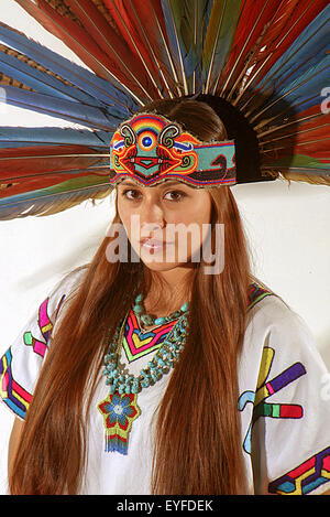 California Native Mission Indian woman dressed in traditional regalia ...