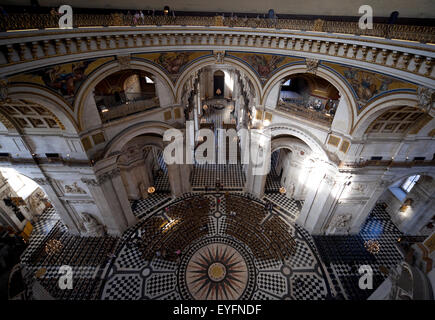 Interior of Whispering Gallery at St Paul's Cathedral in City of Stock ...