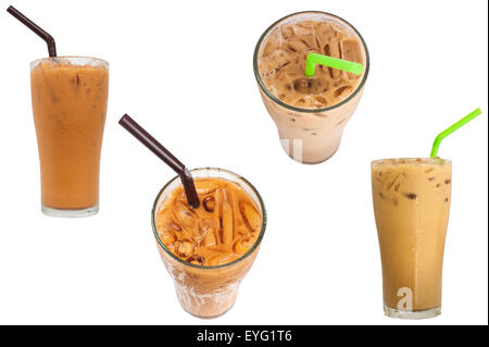 Iced tea or coffee with milk on a background Stock Photo - Alamy