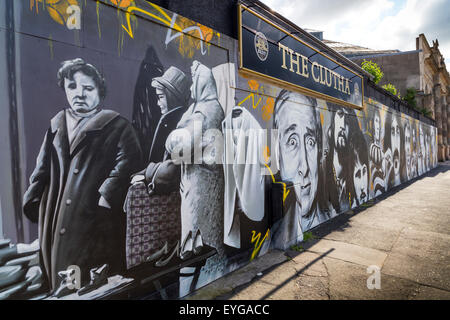 The Clutha Bar Mural featuring various Glasgow Characters Scotland UK ...