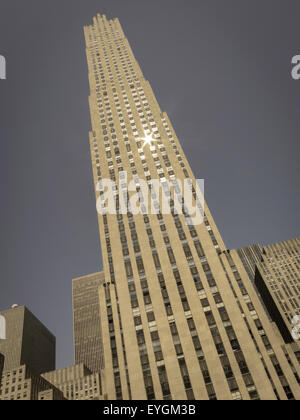Looking Up the Facade of 30 Rockefeller Plaza, the Centerpiece of ...