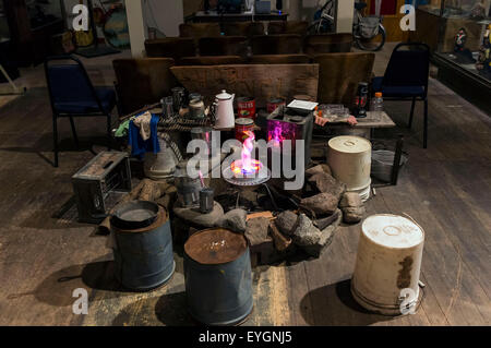 Britt, Iowa, USA. 28th July, 2015. Art is displayed on the walls of the ...