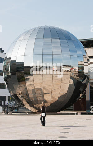 Mirrored Dome Of Bristol's Planetarium, Anchor Square, Harborside ...