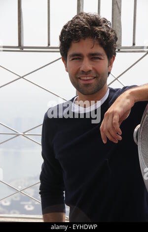 Actor Adrian Grenier visits The Empire State Building in New York City ...