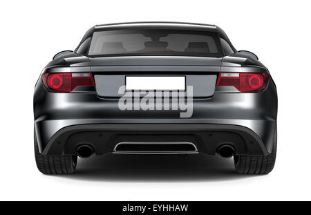 Black car - rear angle Stock Photo - Alamy