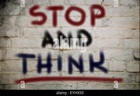 Stop and think symbol Stock Photo - Alamy