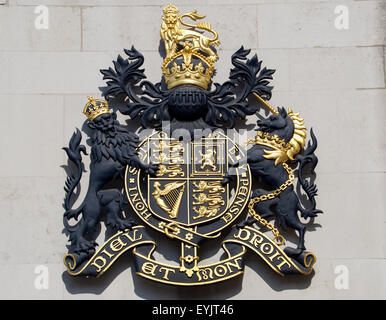 Royal Courts of Justice coat of arms and crest the Strand London Stock ...