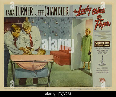 The Lady Takes a Flyer - Lana Turner - Movie Poster Stock Photo - Alamy