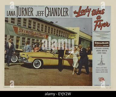 The Lady Takes a Flyer - Lana Turner - Movie Poster Stock Photo - Alamy