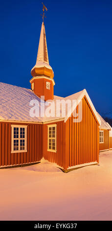 Flakstad church, Flakstadoya, Lofoten, northern country, Norway Stock ...