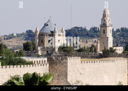Jerusalem Old Town, mountain Zion, Dormitio church, Israel Stock Photo ...