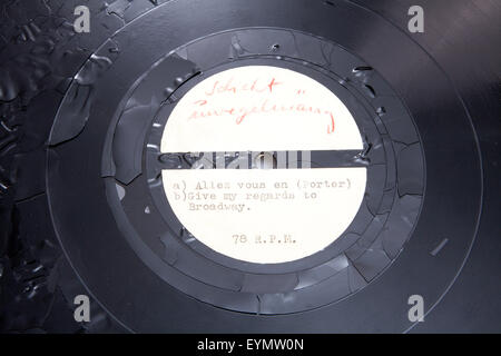 Old shellac record, early sample pressure Stock Photo - Alamy