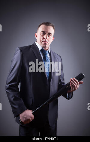 male gangster with baseball bat Stock Photo - Alamy