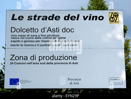 Monferrato, Piedmont, Italy, map of panorama vineyards of Piedmont ...