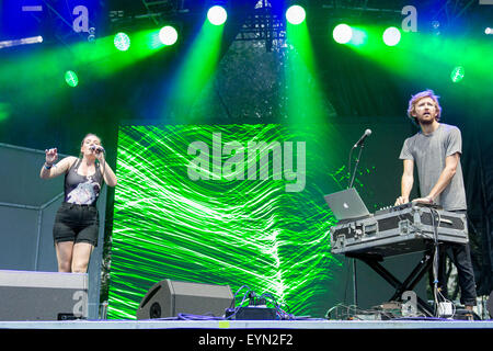 Amelia Meath and Nick Sanborn with Sylvan Esso performs during Music ...