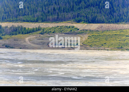Tailings impoundment, Highland Valley copper mine, Logan Lake, British ...