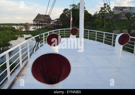 The Ayapua, a historic Amazonian rubber-boom era boat now serving as a ...