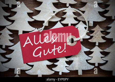 Label, Frame Of Christmas Decoration, Alles Gute Means Best Wishes ...
