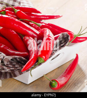 Red chilli peppers in a box Stock Photo - Alamy