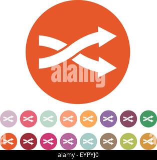 The intersecting arrows icon. Exchange and turn, cross symbol. Flat ...