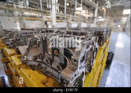 Process of cylinder block for car engine at modern factory aluminum ...