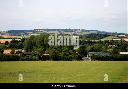 Warwickshire summer landscape looking towards Brailes Hill, England, UK ...