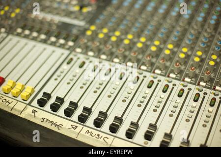 Sound and light mixing desk at a Theatre Stock Photo - Alamy