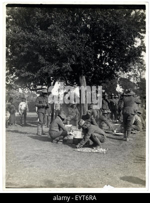 Gurkhas cooking & preparing food [St Floris, France] Photographer H ...