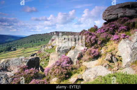 Curbar and Baslow Edge in the Peak District national park, Derbyshire ...