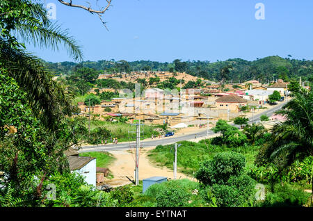 Villages of Angola in the countryside, with mud houses and thatched ...