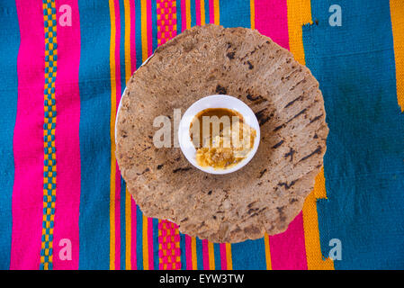 False banana bread - kocho - from the enset plant in a village in ...