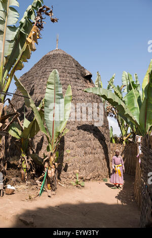 A Traditional Dorze House, Hayzo Village, Arba Minch, Ethiopia Stock ...